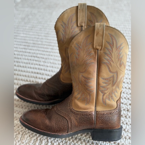 Ariat | Shoes | Ariat Heritage Stockman Western Cowboy Boots Brown ...